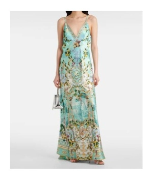 Camilla Printed Silk Slip Maxi Dress