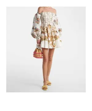 Camilla Floral Linen And Silk Bustier Dress