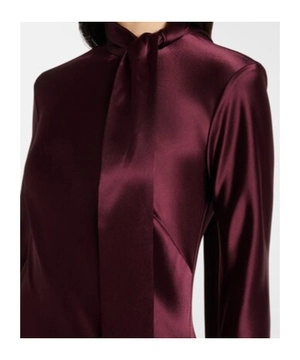 Galvan Emilie Tie-neck Satin Maxi Dress