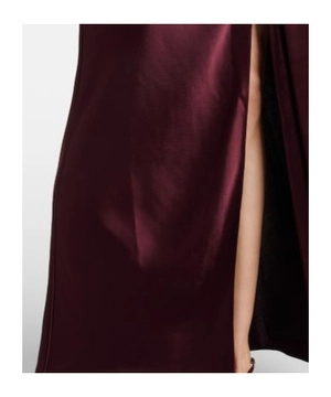 Galvan Emilie Tie-neck Satin Maxi Dress
