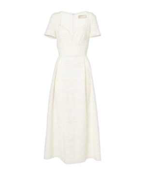 Elie Saab Macramé Midi Dress - White