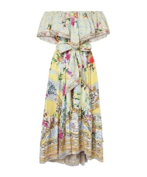 Camilla Flor Fantástica Floral Cotton Midi Dress - Nude