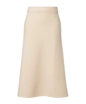 JIL SANDER Wool Midi Skirt - Nude