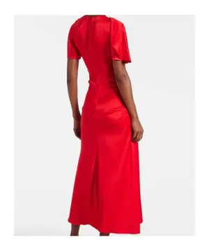 Victoria Beckham Draped Gathered Midi Dress