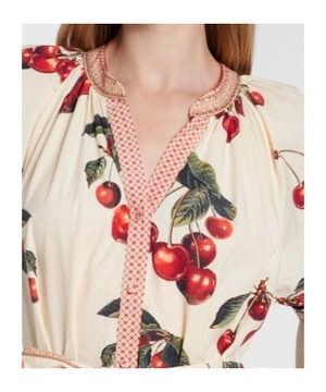 Camilla Notes From The Road" Printed Cotton Shirt Dress - White