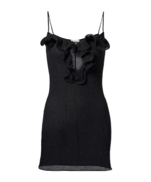 Magda Butrym Ruffled Sheer Minidress - Black