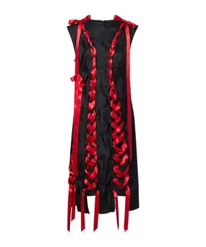 Simone Rocha Satin-trimmed Brocade Midi Dress - Black