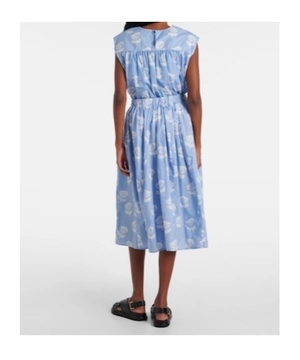 Marni Floral Cotton Poplin Midi Skirt