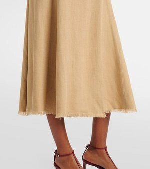 Ralph Lauren Silk And Linen Double-breasted Midi Dress - Nude