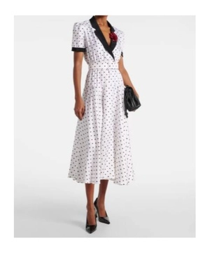 RODARTE Polka Dot Silk Twill Midi Dress