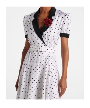 RODARTE Polka Dot Silk Twill Midi Dress
