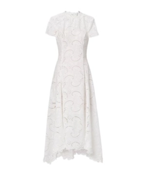 Oscar De La Renta Guipure Lace Midi Dress - White