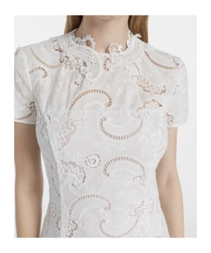 Oscar De La Renta Guipure Lace Midi Dress