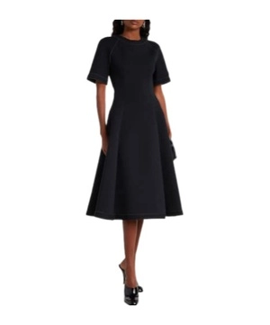 Marni Cotton-blend Jersey Midi Dress With Pleated Skirt