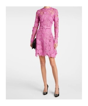 Oscar De La Renta Floral Lace Minidress
