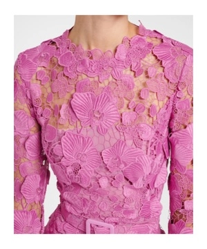 Oscar De La Renta Floral Lace Minidress