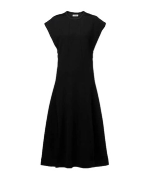 JIL SANDER Ribbed-knit Midi Dress - Black
