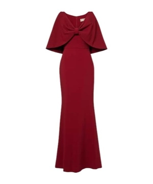 Elie Saab Caped Cady Gown - Red