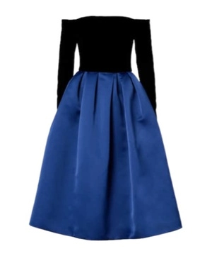 Carolina Herrera Off-shoulder Crêpe And Satin Midi Dress - Blue