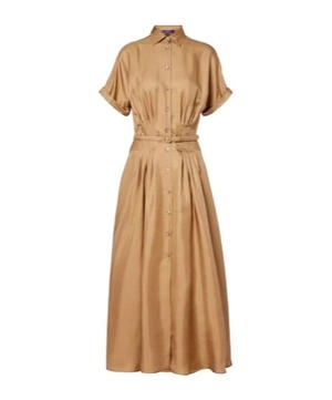 Ralph Lauren Silk Satin Midi Dress - Nude