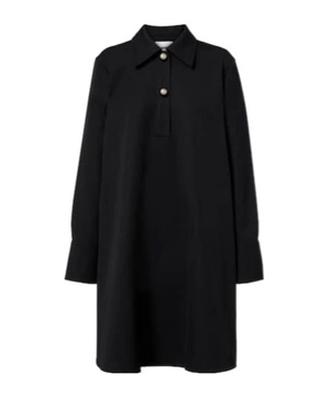 JIL SANDER Wool Polo Dress - Black