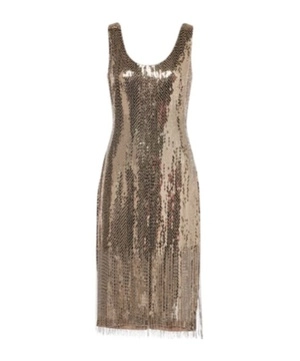 Ralph Lauren Embellished Silk Midi Dress - Brown