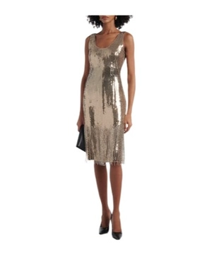 Ralph Lauren Embellished Silk Midi Dress