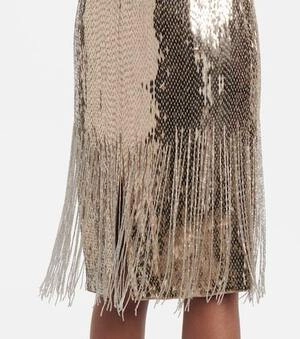 Ralph Lauren Embellished Silk Midi Dress