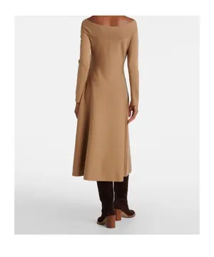 Ralph Lauren Abrillong Cashmere-blend Off-shoulder Midi Dress