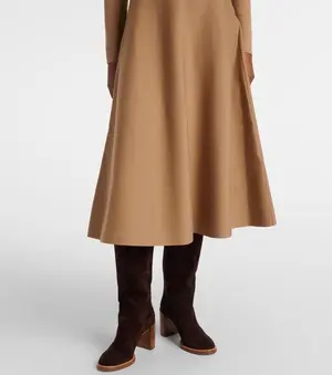 Ralph Lauren Abrillong Cashmere-blend Off-shoulder Midi Dress