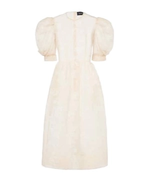Simone Rocha Embroidered Midi Dress - White