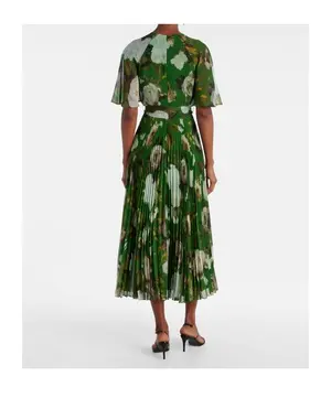 Erdem Floral Pleated Midi Dress
