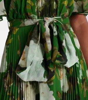 Erdem Floral Pleated Midi Dress