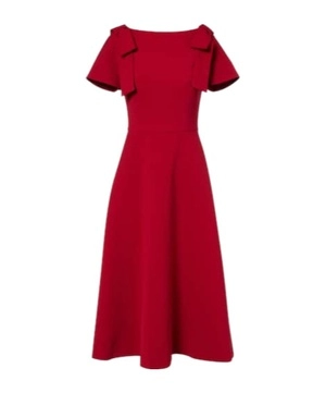 Carolina Herrera Bow-detail Crêpe Midi Dress - Red