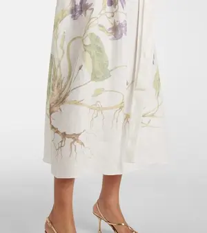 Erdem Printed Linen Wrap Dress