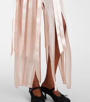 Simone Rocha Floral Jacquard Maxi Dress With Ribbon Bows