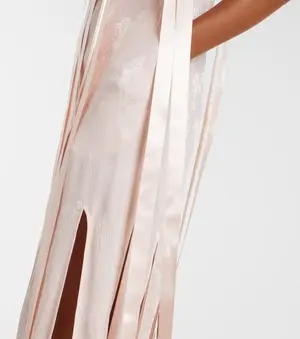 Simone Rocha Floral Jacquard Maxi Dress With Ribbon Bows