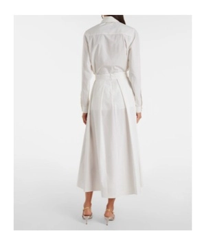 Elie Saab Embroidered Cotton Midi Skirt - White