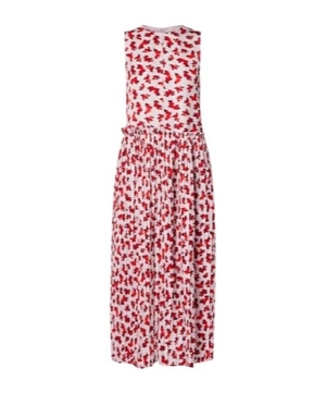 JIL SANDER Floral Pleated Midi Dress - Pink