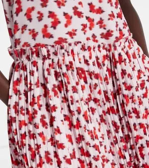 JIL SANDER Sleeveless Floral Print Midi Dress