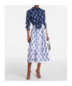 Carolina Herrera Floral Cotton-blend Midi Skirt