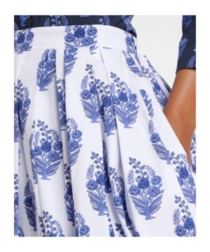 Carolina Herrera Floral Cotton-blend Midi Skirt