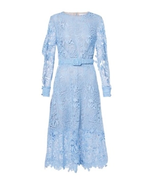 Oscar De La Renta Floral Lace Cocktail Dress - Blue