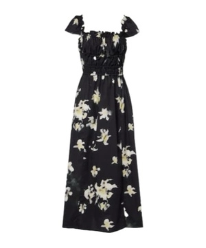 Altuzarra Floral Cotton-blend Midi Dress - Black