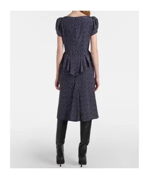 Alessandra Rich Polka-dot Silk Midi Dress