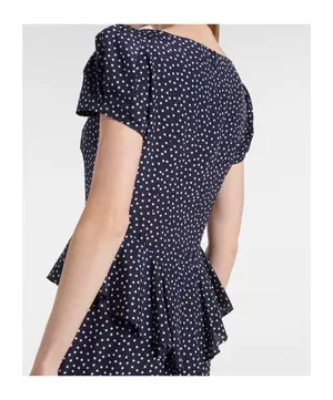 Alessandra Rich Polka-dot Silk Midi Dress