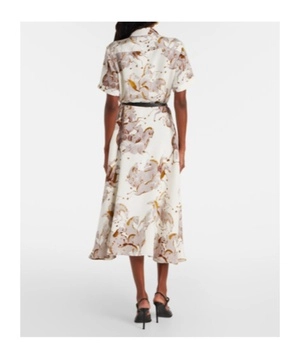 Altuzarra Kiera Printed Silk Shirt Dress - Nude
