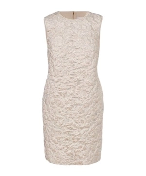 Carolina Herrera Lamé Shift Dress - Nude
