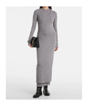 JIL SANDER Virgin Wool Midi Dress