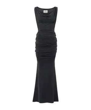 VIVIENNE WESTWOOD Liz Draped Jersey Maxi Dress - Black